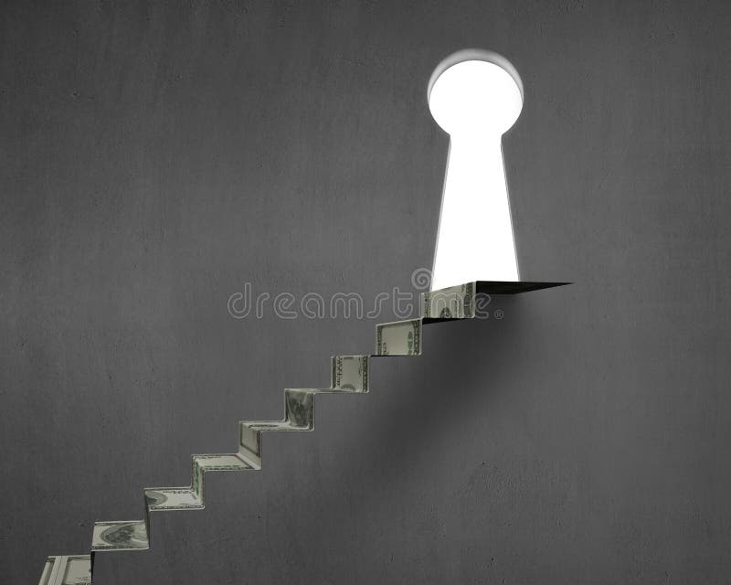 Money Stairs with Key Shape Hole Stock Photo - Image of graceful ...