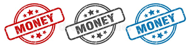Money Stamp. Money Round Isolated Sign Stock Vector - Illustration of ...