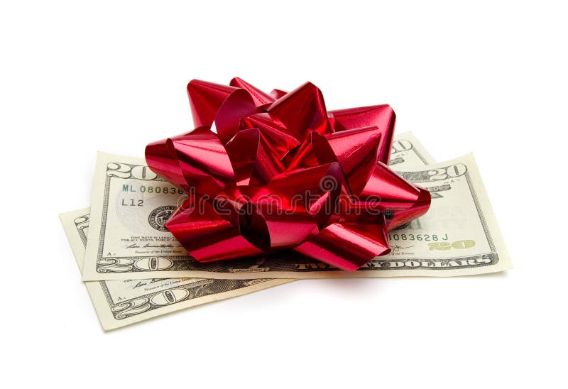 Money for Christmas on a White Background Stock Photo - Image of white ...