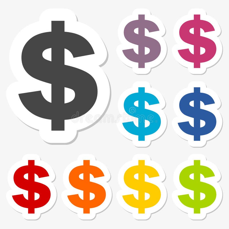 Money sticker set stock vector. Illustration of deal - 83732000