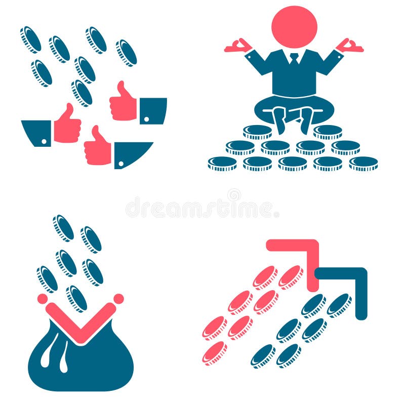 Money and Success Flat Icons Stock Vector - Illustration of progress ...