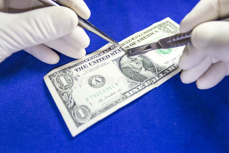Money surgery - dollar stock photo. Image of glove, tweezers - 22561000
