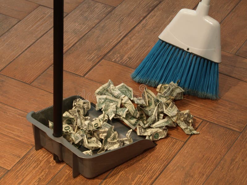 Money sweep 13 stock photo. Image of cash, dust, recession - 5614034