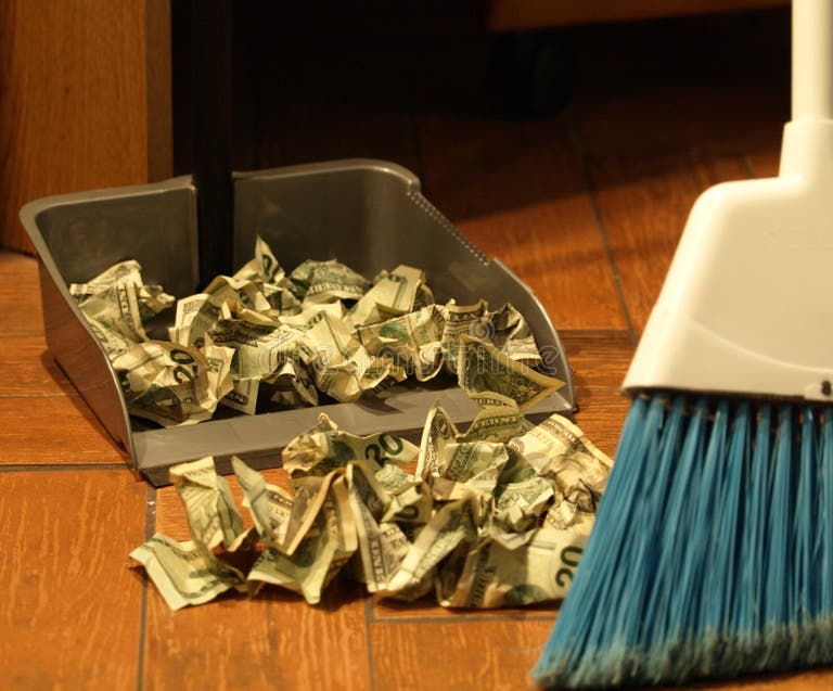 Money sweep 13 stock photo. Image of cash, dust, recession - 5614034