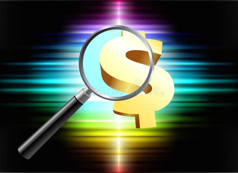 Money Symbol on Abstract Spectrum Background Stock Illustration ...