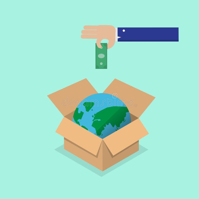 Money Symbol Drop Down To the Box Stock Vector - Illustration of fund ...