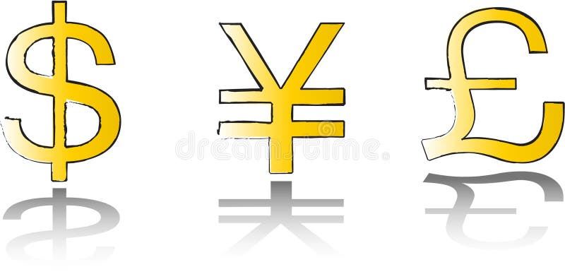 Money symbol set stock vector. Illustration of shiny, pound - 7261404