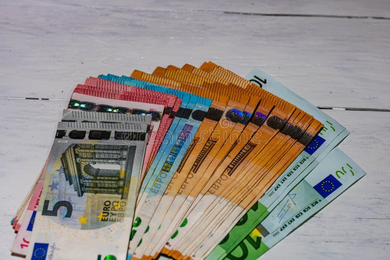 Money on the Table, EURO on White Table. Business Concept Stock Image ...