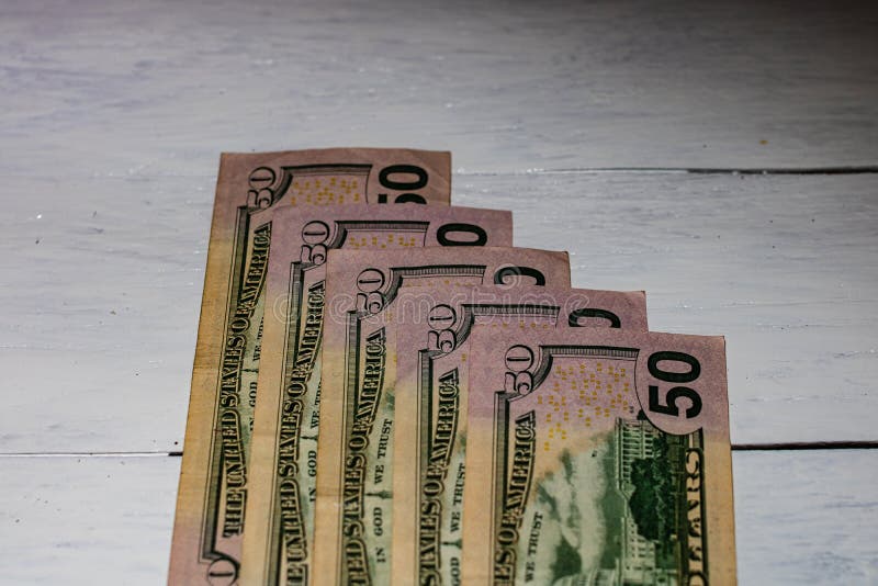 Money on the Table, US Dollars on White Table. Business Concept Stock ...