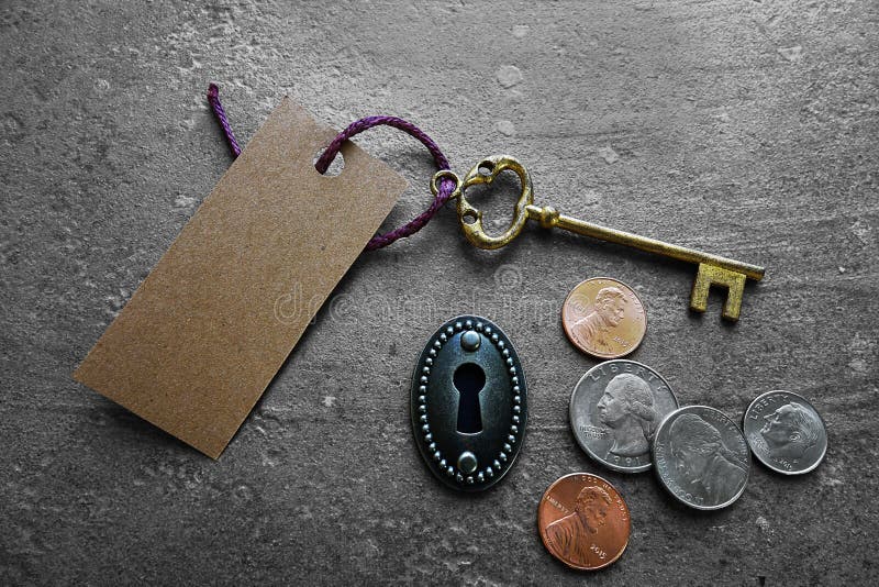 Money tag and key stock photo. Image of secure, finance - 95156546