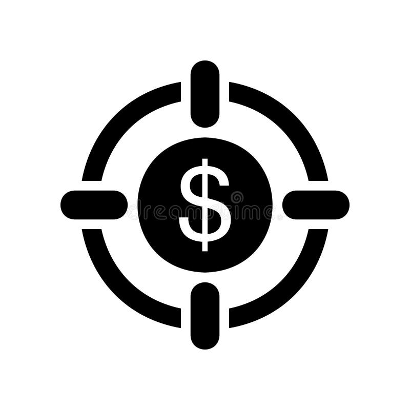 Money Target Icon in Solid Style about Marketing and Growth for Any ...