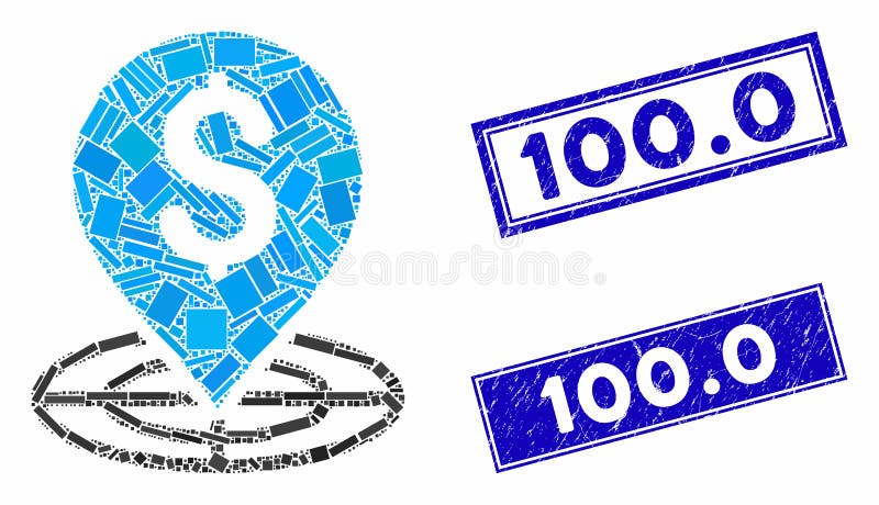 Money Target Mosaic and Grunge Rectangle Stamps Stock Illustration ...