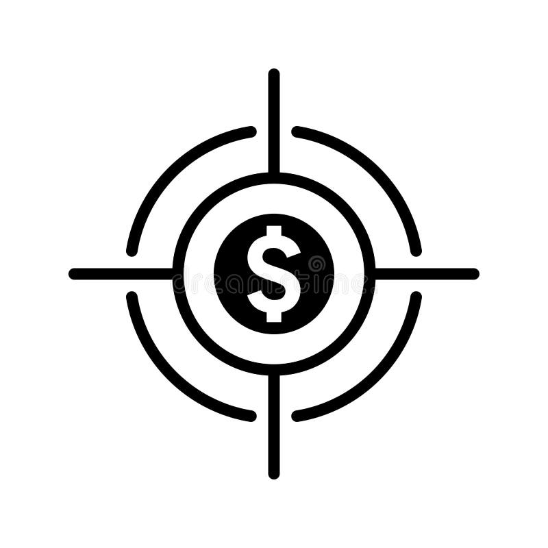 Money, target revenue icon stock vector. Illustration of design - 267080873