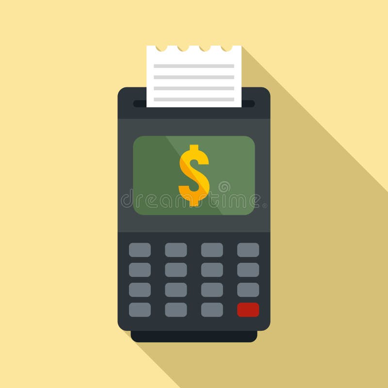 Money Terminal Icon, Flat Style Stock Vector - Illustration of mobile ...