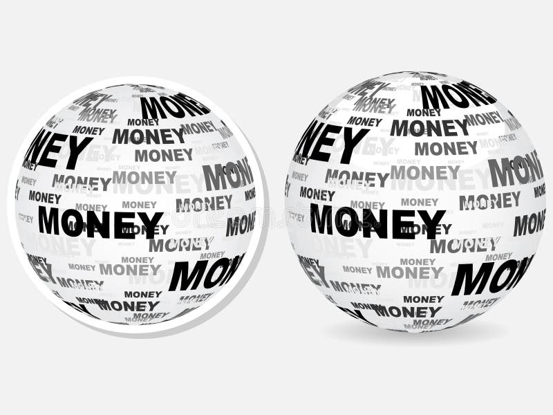 Money Text and Money Bag Design Stock Vector - Illustration of ...