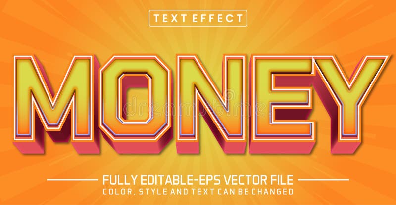 Money Text Editable Style Effect Stock Vector - Illustration of ...