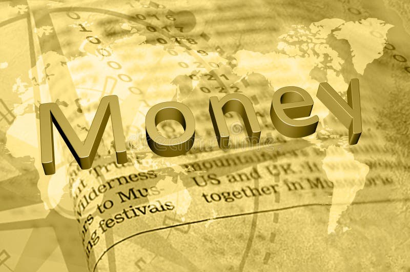 Money Text and Money Bag Design Stock Vector - Illustration of ...