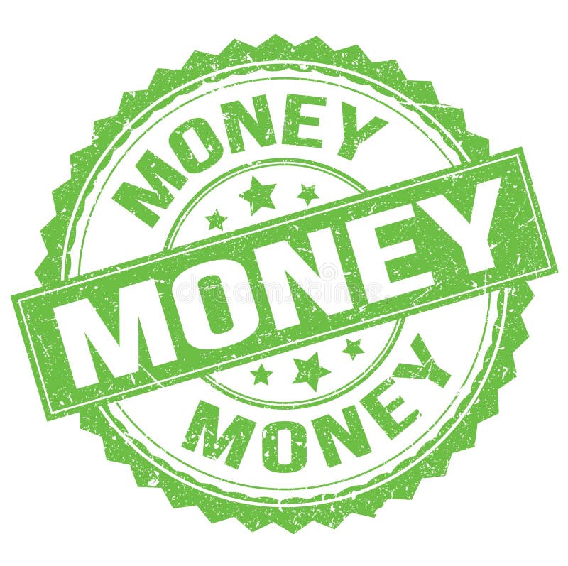 MONEY Text on Green Round Stamp Sign Stock Illustration - Illustration ...
