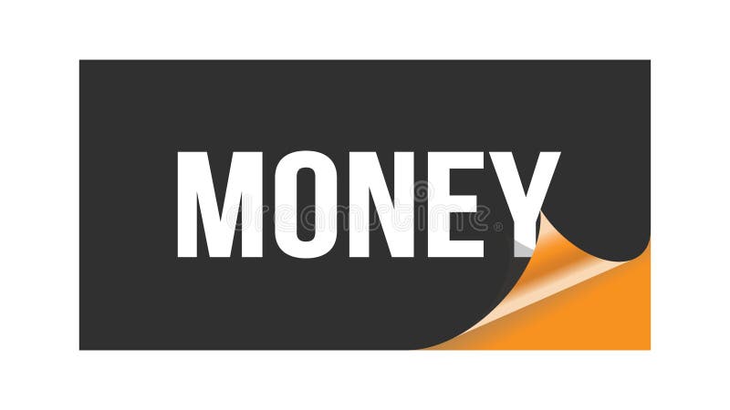MONEY Text Written on Black Orange Sticker Stock Illustration ...