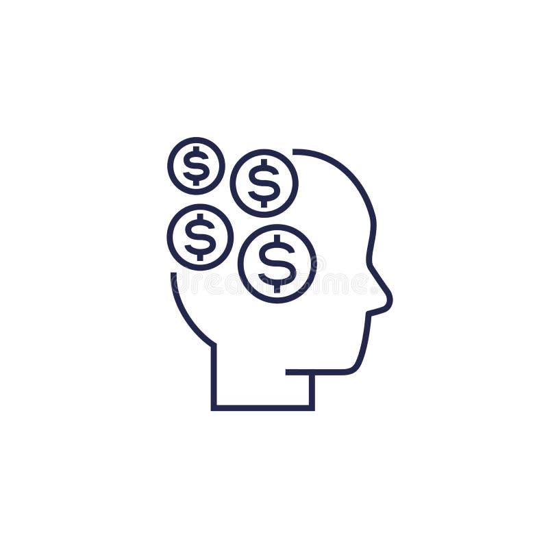 Money Thinking Vector Icon with Indian Rupee Stock Vector ...
