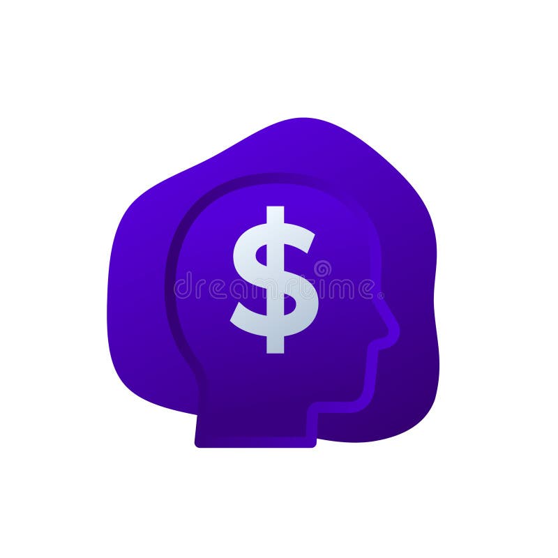 Money Thinking Vector Icon with Blue Gradient Stock Vector ...