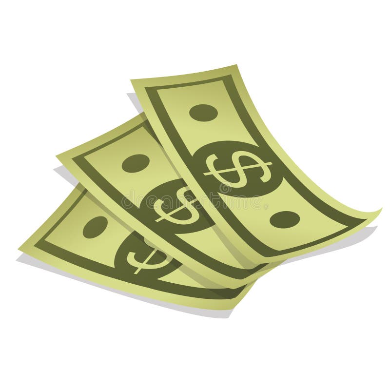 Money - Three Green American Banknotes Isolated on White Background ...