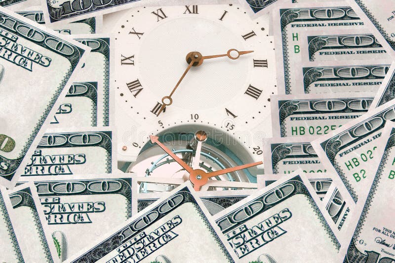Money - Time . Clock and Banknotes Stock Photo - Image of banknote ...