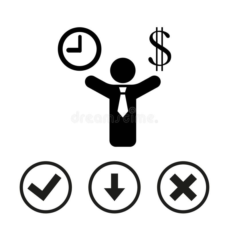 Money Time Icon Stock Vector Illustration Flat Design Stock Vector ...
