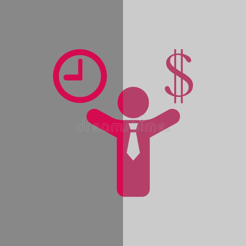 Money Time Icon Stock Vector Illustration Flat Design Stock Vector ...