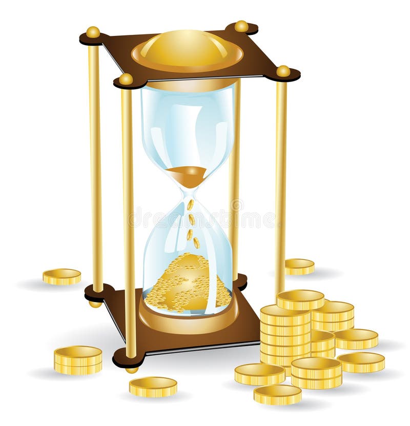 Money time sand clock stock vector. Illustration of protection - 17826922