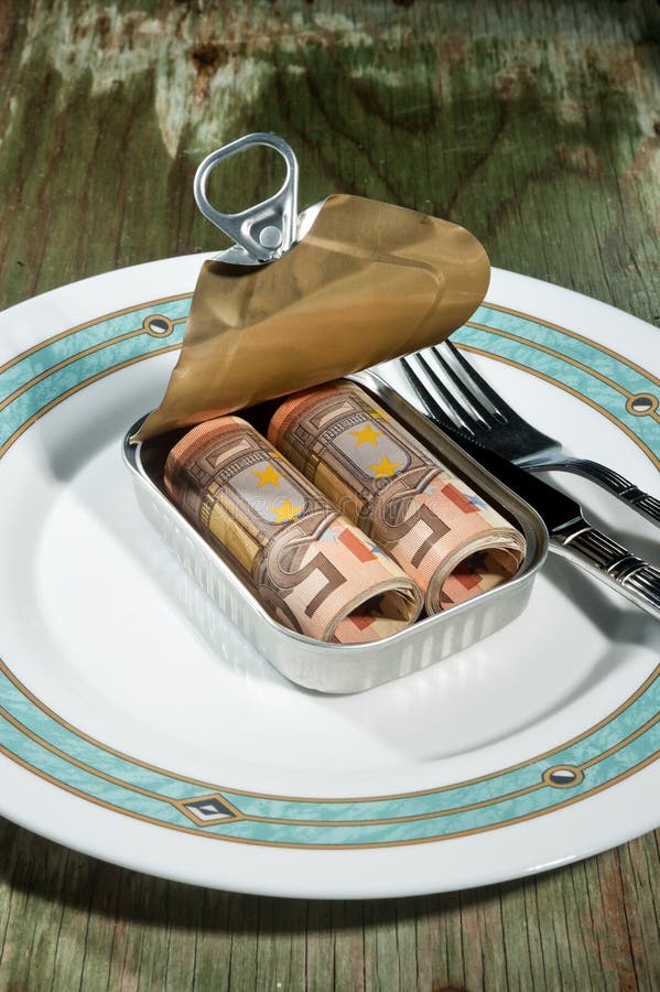 Money in a tin can. stock photo. Image of financial, currency - 29090424