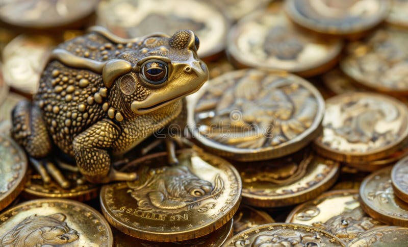 Money Toad, Frog on a Pile of Coins, Saving, Accumulation, Financial ...