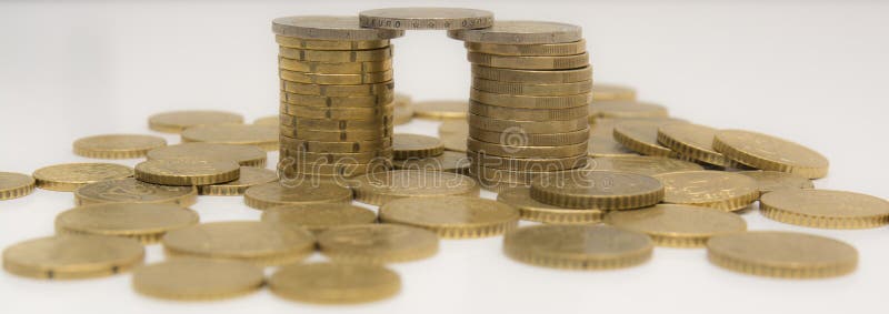 Money tower stock image. Image of money, yellow, whitebackground - 45140791
