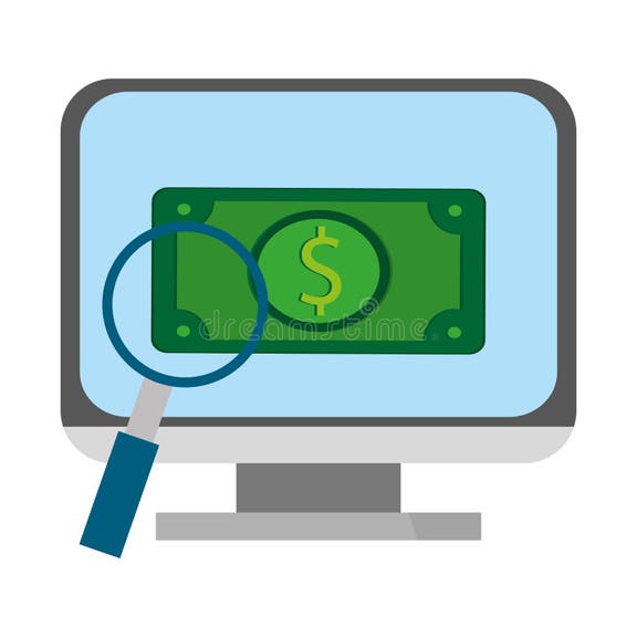 Money Transfer from Computer Stock Vector - Illustration of computer ...