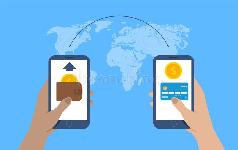 Money Transfer Concept. Money Sending Stock Vector - Illustration of ...