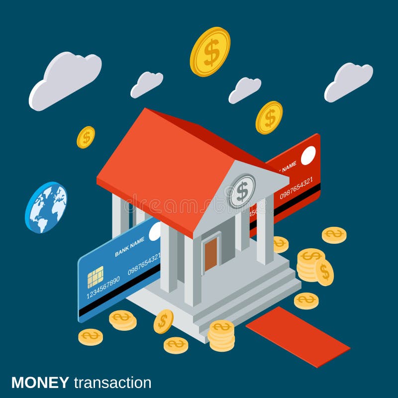 Money Transfer Financial Transaction Banking Vector Concept Stock