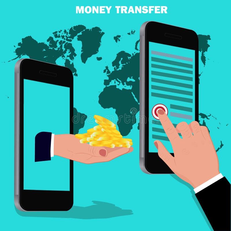 Money Transfer, Flat Design, Vector Illustration Stock Vector ...