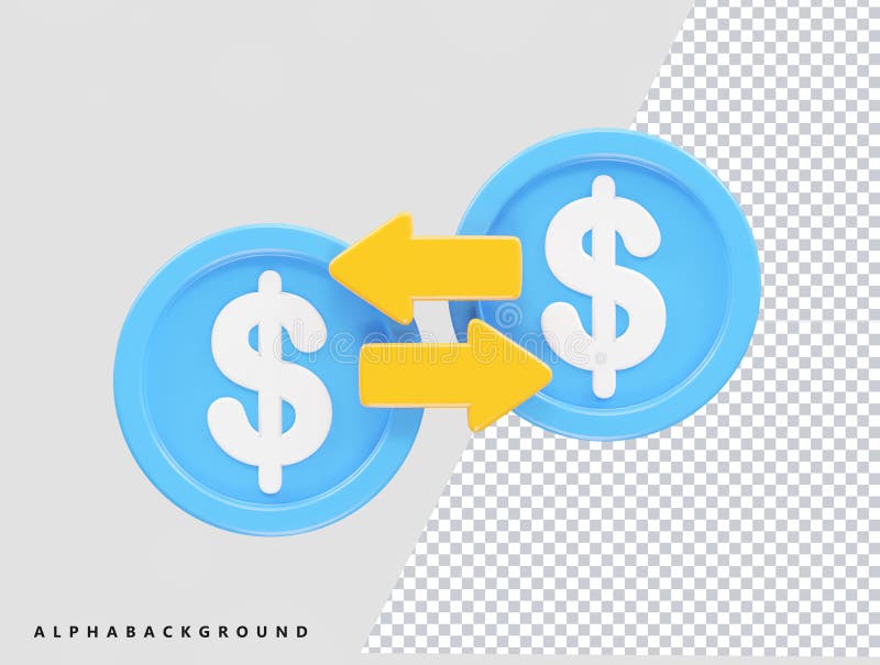Money Transfer Icon Vector Illustration Element 3d Rendering ...