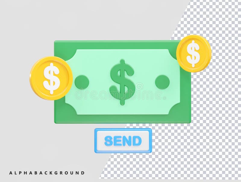 Money Transfer Icon Vector Illustration Element 3d Rendering ...