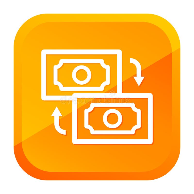 Money Transfer Icon. Yellow Button Stock Vector - Illustration of ...