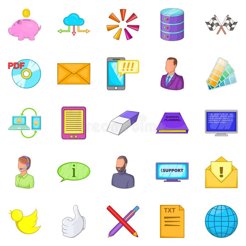 Money Transfer Icons Set, Cartoon Style Stock Vector - Illustration of ...