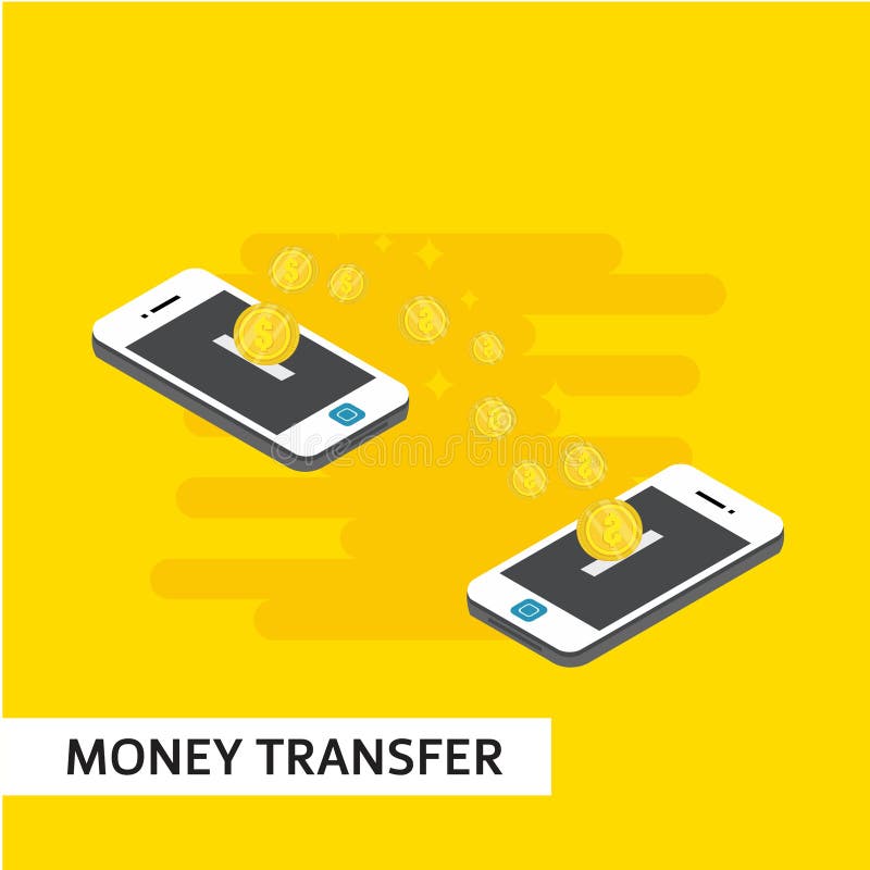 Money Transfer Isometric Vector Template Design Illustration Stock ...