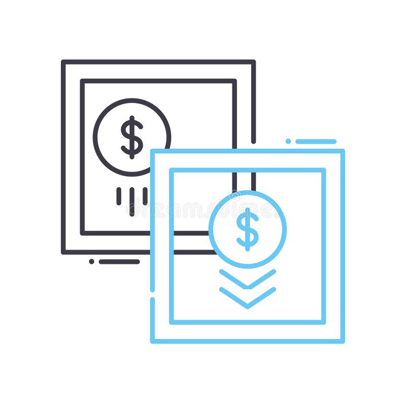 Money Transfer Portal Line Icon Outline Symbol Vector Illustration