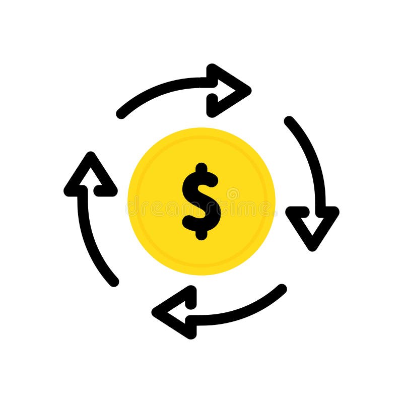 Money Transfer Service. Dollars. Coin Icon. Vector Illustration Stock ...