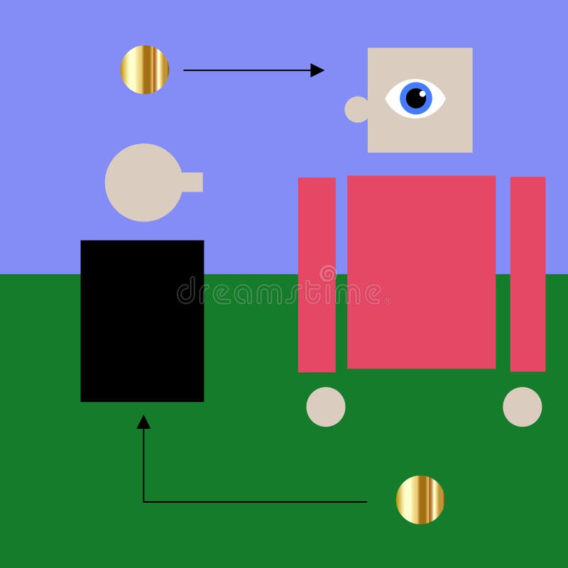 Money Transfer between Two Persons Illustration Stock Illustration ...