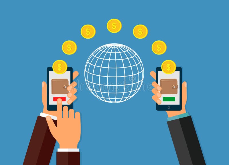 Money Transfer Using Mobile Device, Smart Phone with Banking Payment ...