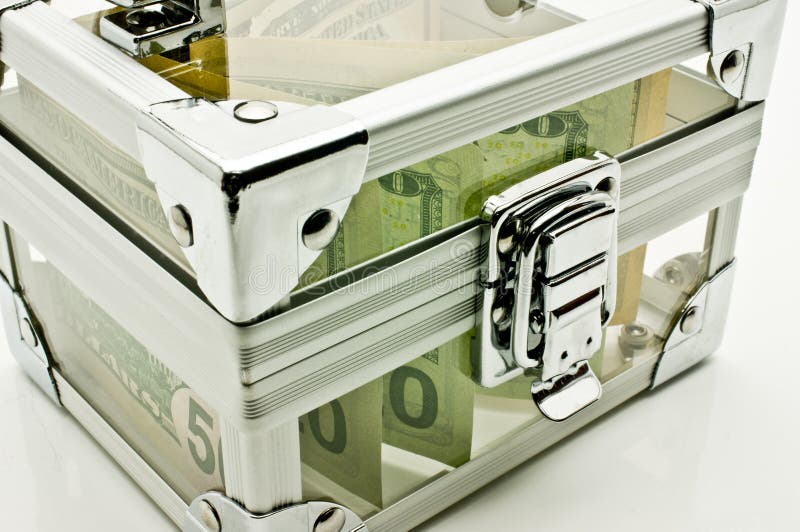 Money in a transparent box stock image. Image of finance - 26825071