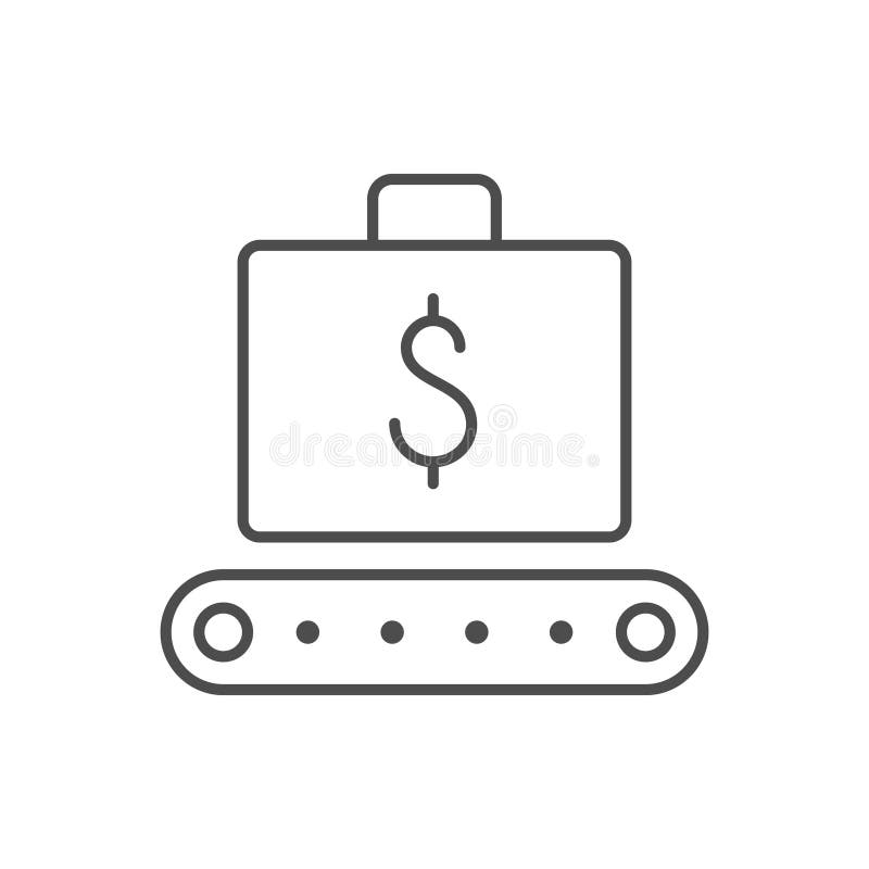 Money Transportation Line Outline Icon Stock Vector - Illustration of ...