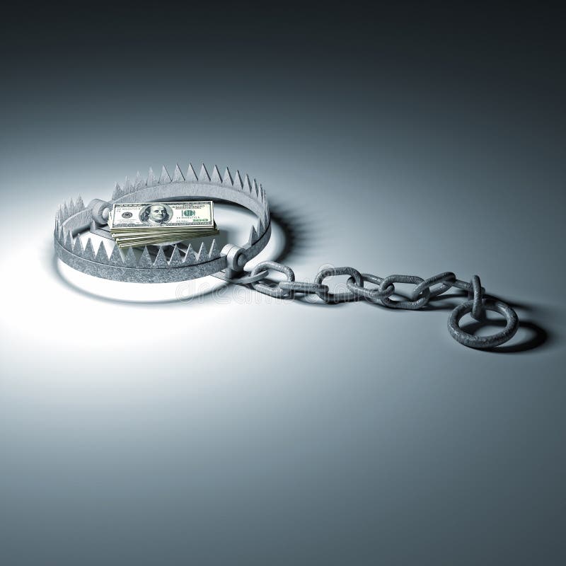 Money trap stock illustration. Illustration of iron, dollar - 51622091