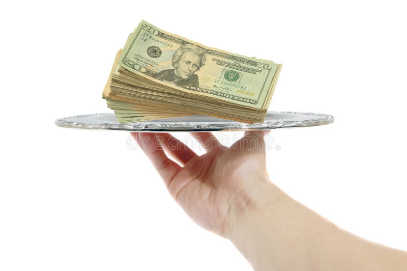 Money on a tray stock image. Image of close, casual, cash - 5110613